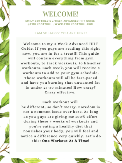 4 Week HIIT Advanced | Vol 1 – Emily Cottrill Fitness